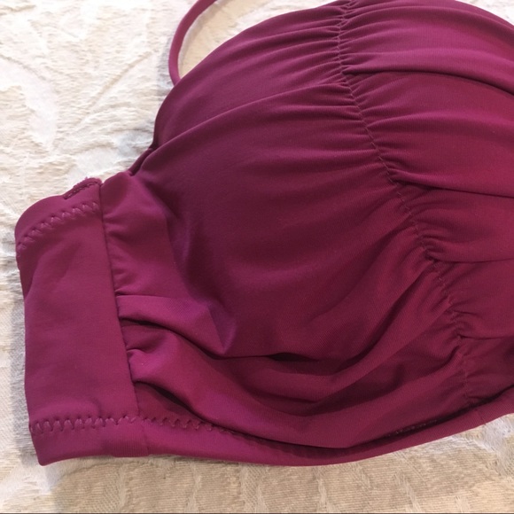 Ardene | Swim | Purple Ruched Convertible Bikini Bandeau Swim Top ...